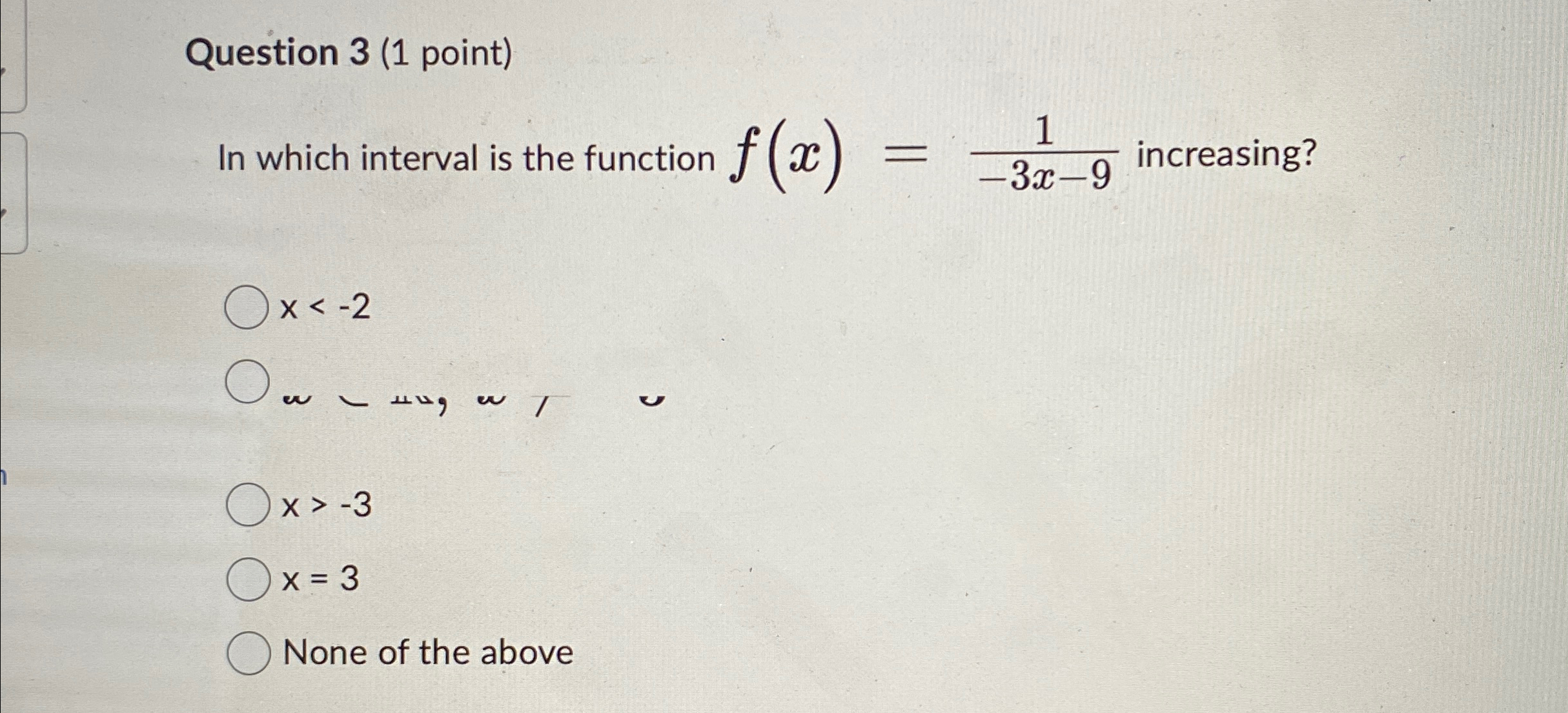 Solved Question 3 (1 ﻿point)In which interval is the | Chegg.com