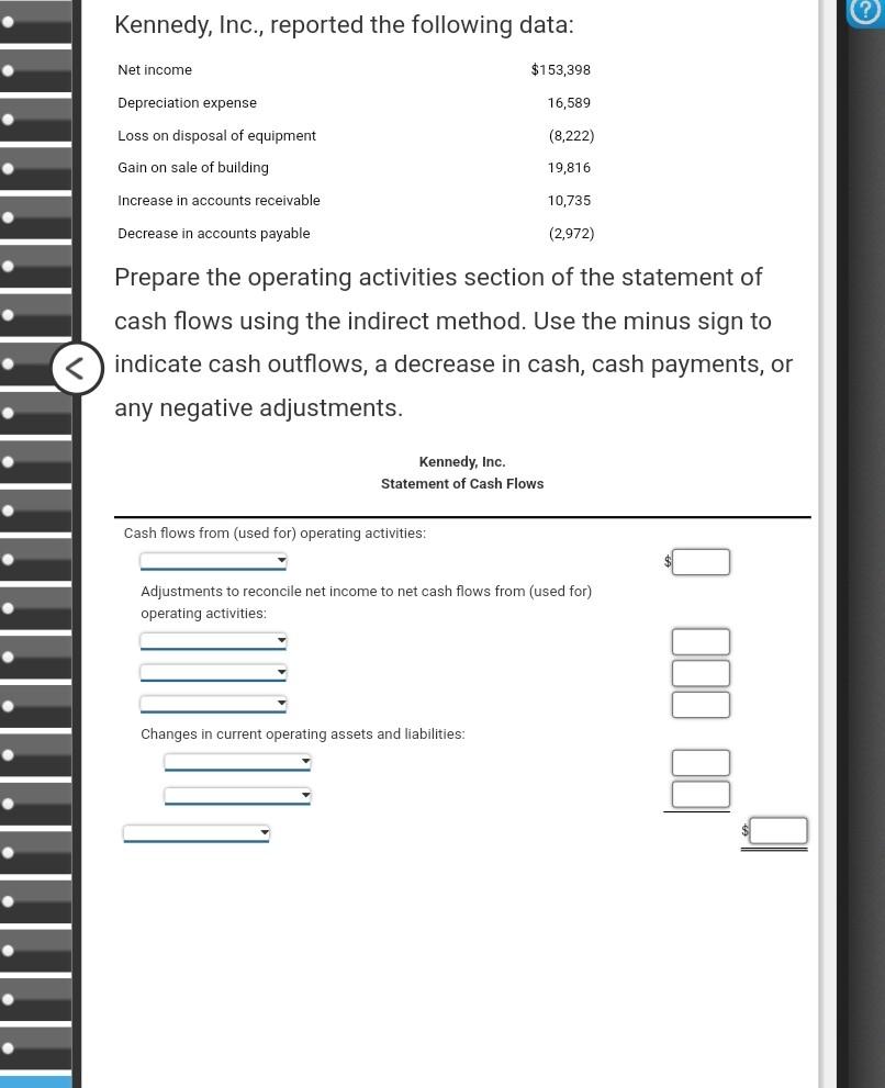 Solved Kennedy, Inc., reported the following data: Prepare | Chegg.com