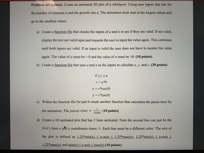 SOLVE THE FOLLOWING QUESTION USING MATLAB ONLY. USE | Chegg.com