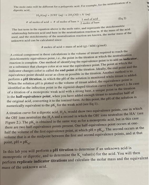 Determining the Equivalent Mass and the Molar Mass | Chegg.com
