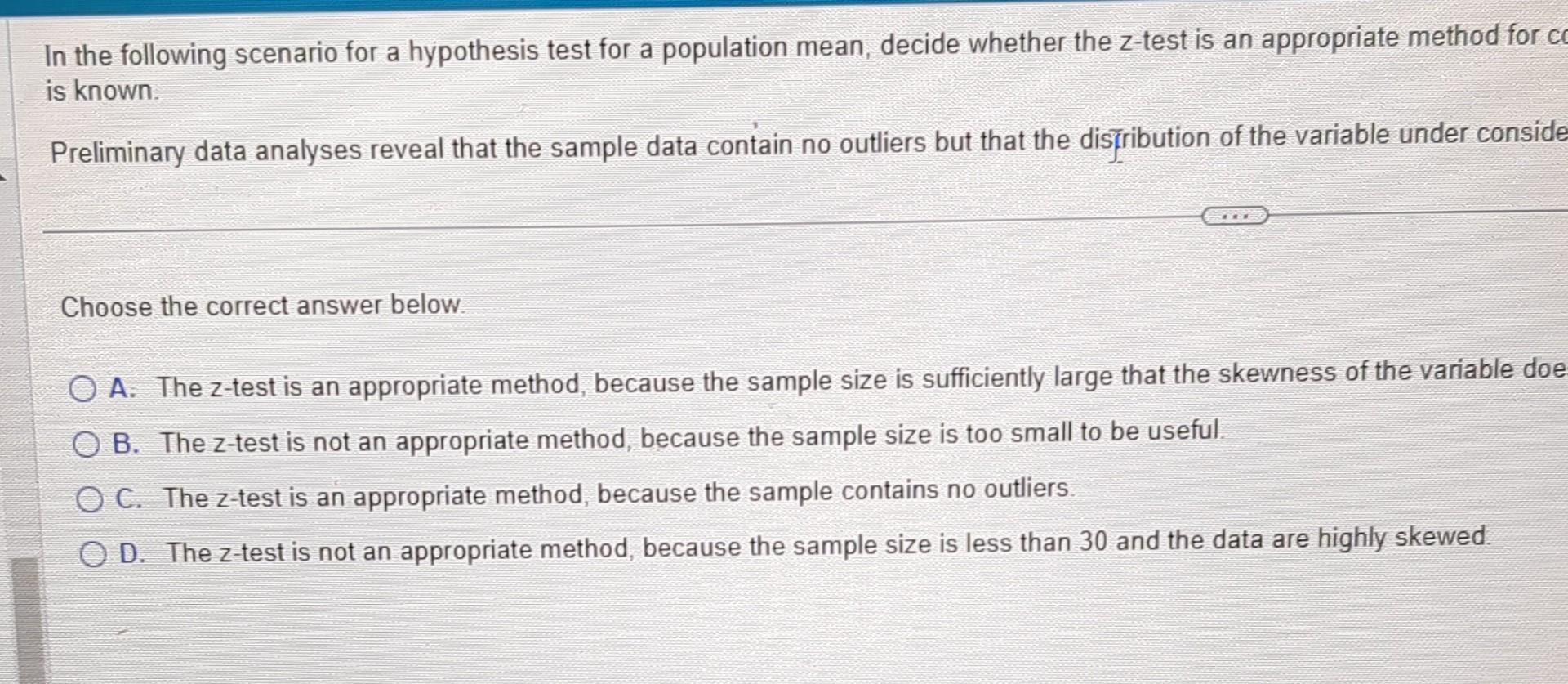 Solved In the following scenario for a hypothesis test for a | Chegg.com