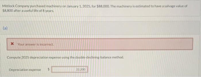 Solved Metlock Company purchased machinery on January 1, | Chegg.com