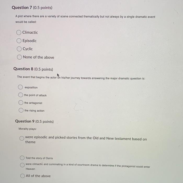 A plot where there are a variety of scene connected | Chegg.com