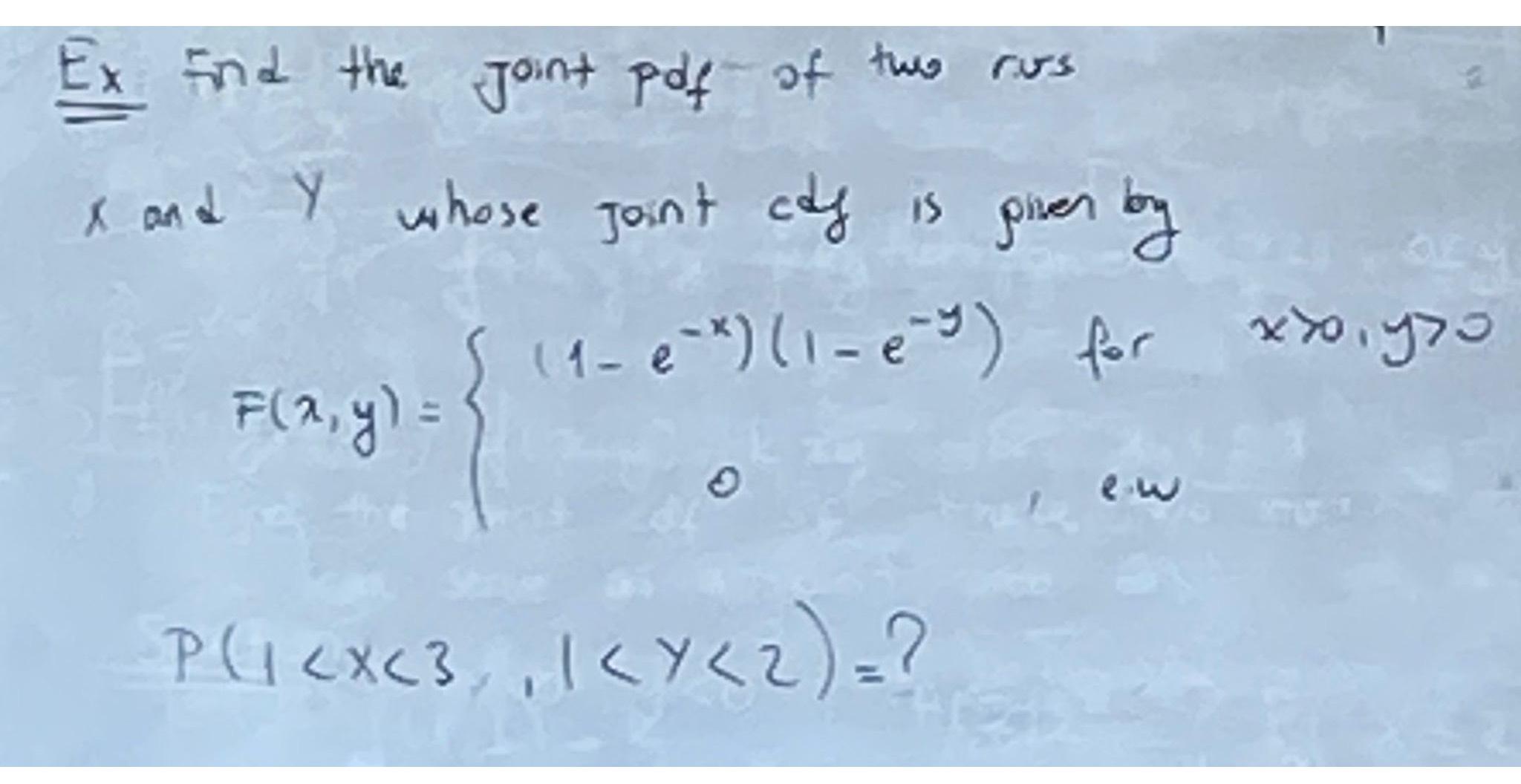 Solved Ex Find the joint pof of two rous x ﻿and y ﻿whose | Chegg.com