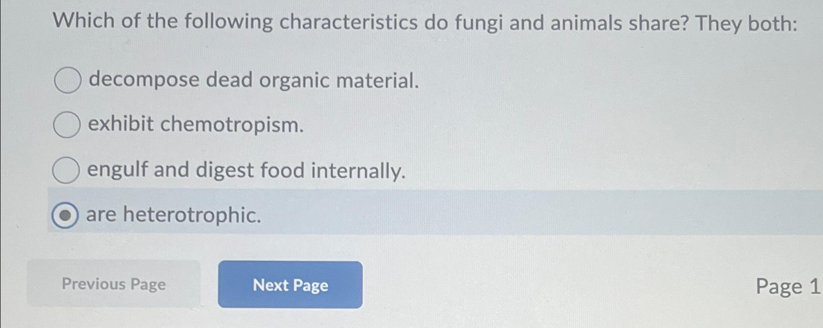 Solved Which of the following characteristics do fungi and | Chegg.com