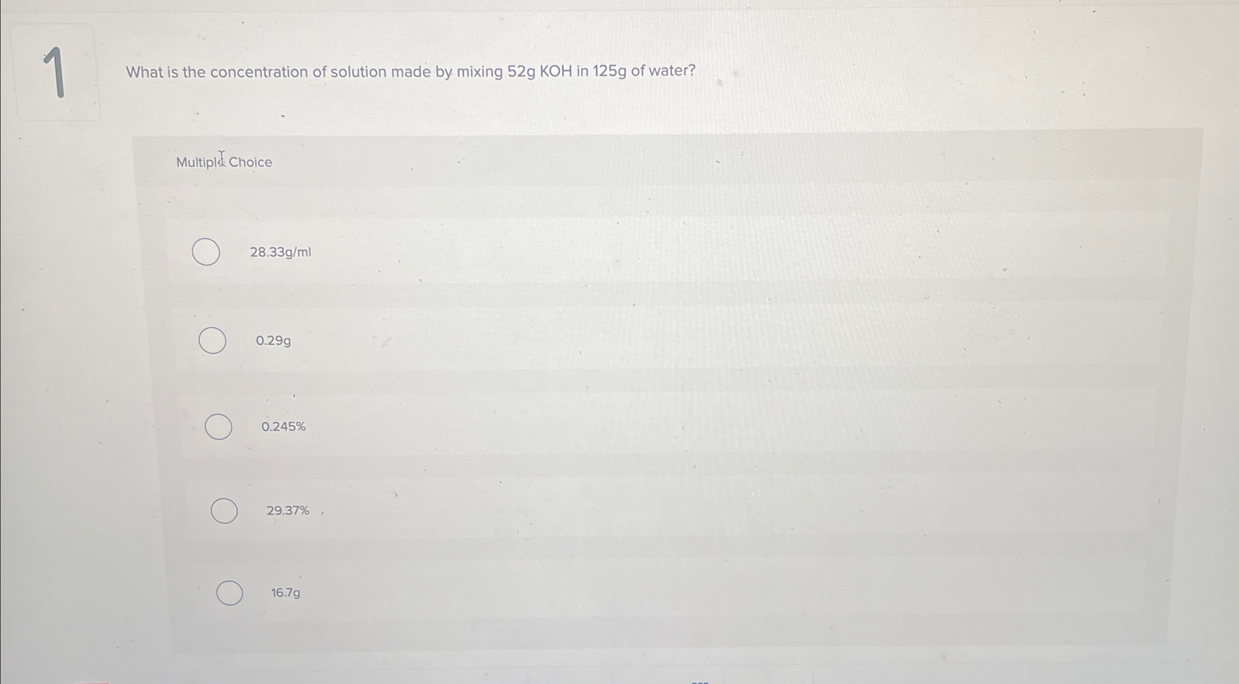Solved 1What is the concentration of solution made by mixing | Chegg.com