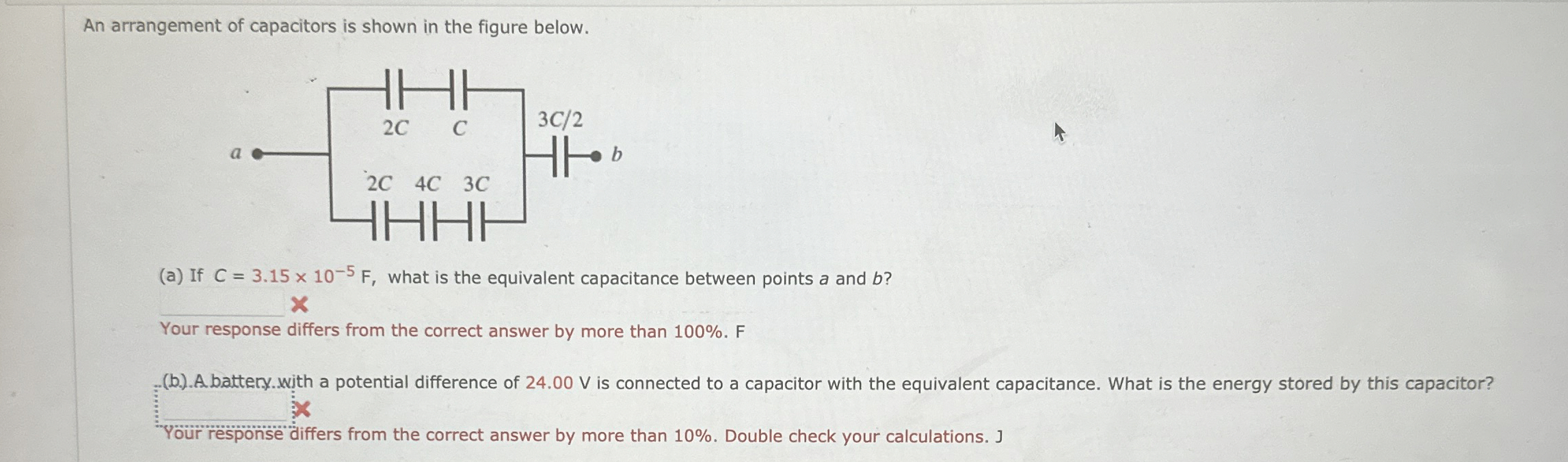 Solved An arrangement of capacitors is shown in the figure | Chegg.com
