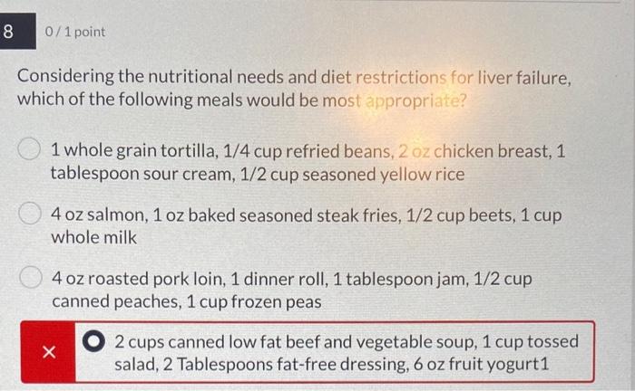 Solved Considering the nutritional needs and diet | Chegg.com