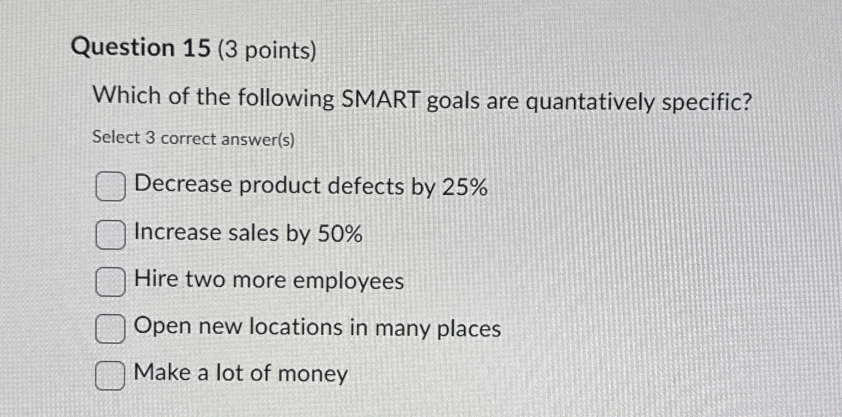 Solved Question 15 (3 ﻿points)Which of the following SMART | Chegg.com