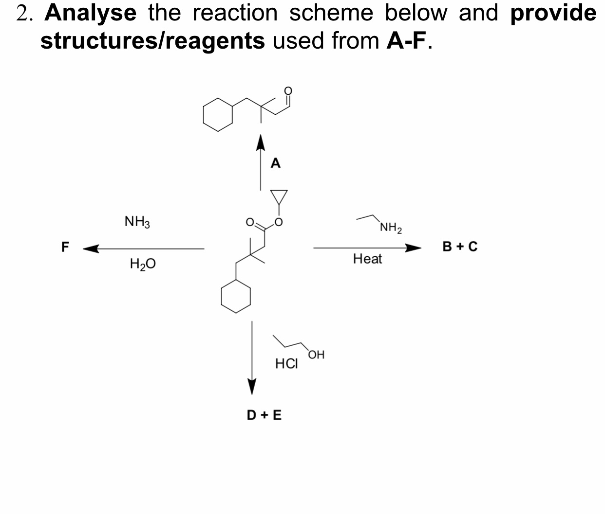 Analyse the reaction scheme below and provide | Chegg.com Analyse the reaction scheme below and provide | Chegg.com