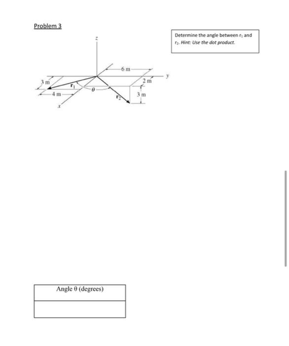 Solved Problem 3 Determine the angle between r; and 3. Hint: | Chegg.com