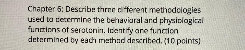Solved Chapter 6: Describe three different methodologies | Chegg.com