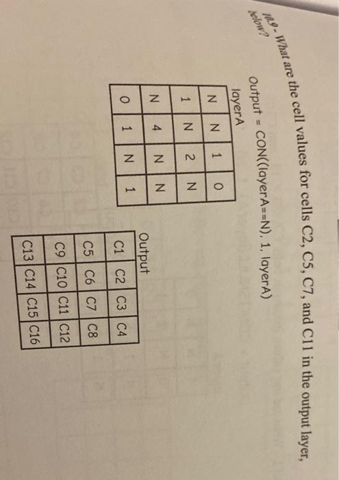 Solved 109. What are the cell values for cells C2, C5, C7, | Chegg.com
