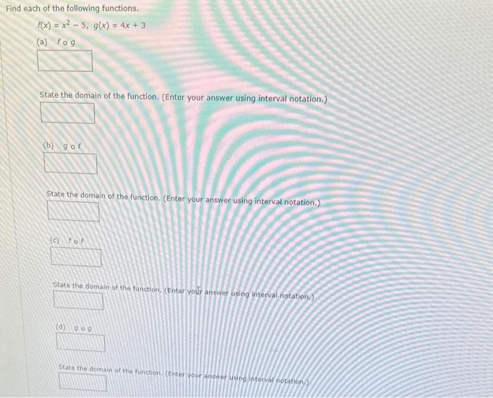 Solved Find each of the following functions. | Chegg.com