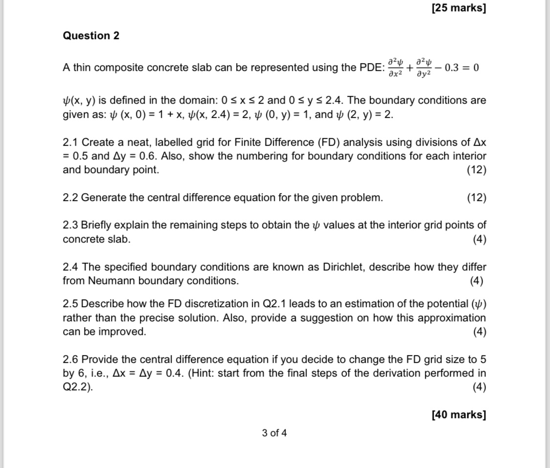 Solved [25 ﻿marks]Question 2A thin composite concrete slab | Chegg.com