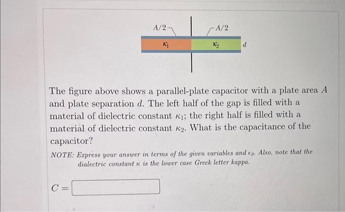 Solved The figure above shows a parallel-plate capacitor | Chegg.com