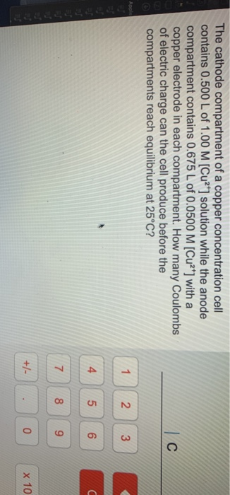 Solved The cathode compartment of a copper concentration | Chegg.com