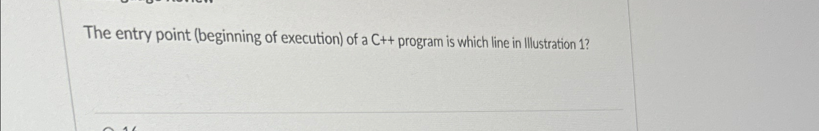 Solved The entry point (beginning of execution) ﻿of a C++ | Chegg.com