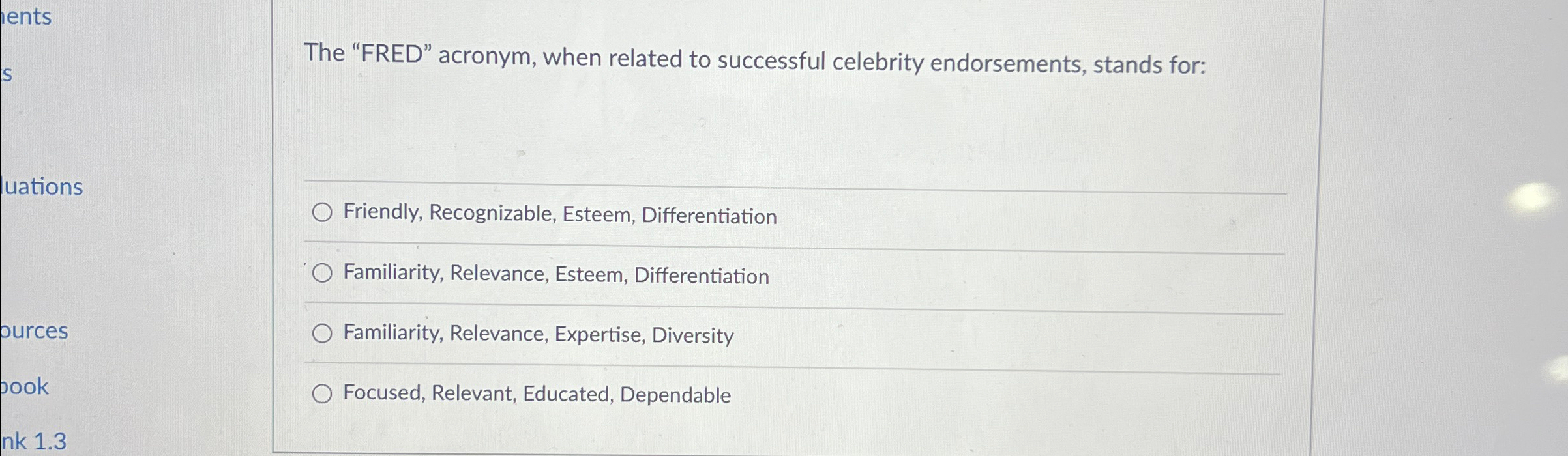 Solved The "FRED" acronym, when related to successful | Chegg.com