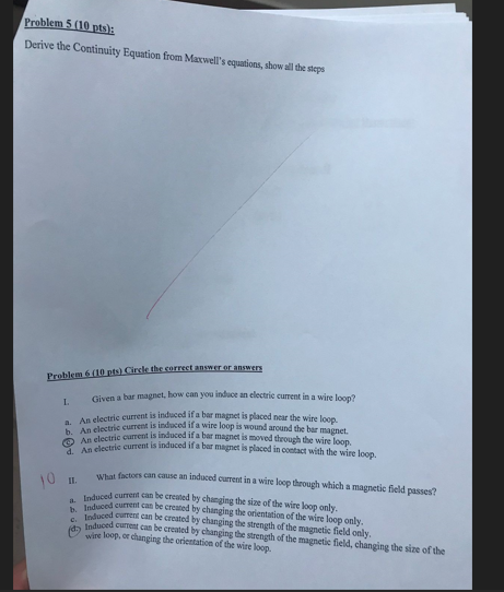 Solved Problem 5(10pts):\\nDerive the Continuity Equation | Chegg.com