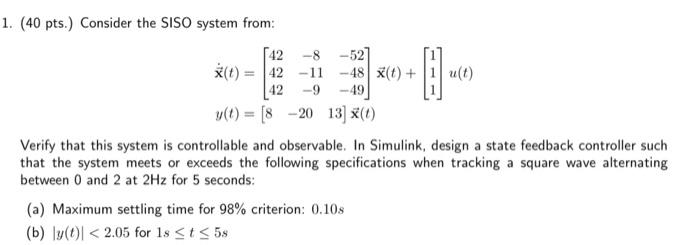 Solved find transfer function,system is controllable or | Chegg.com