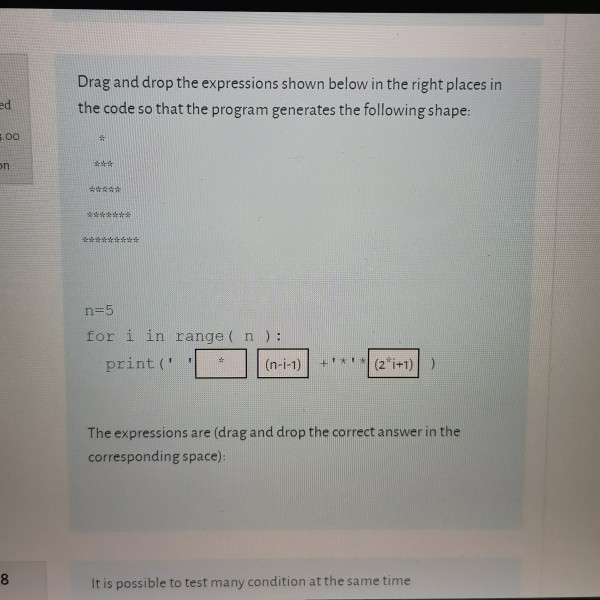 Solved ed Drag and drop the expressions shown below in the | Chegg.com