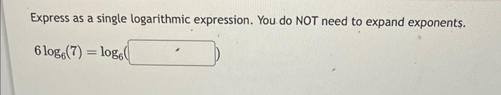 Solved Express as a single logarithmic expression. You do | Chegg.com