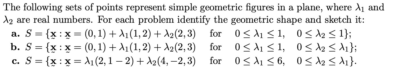 Solved The following sets of points represent simple | Chegg.com