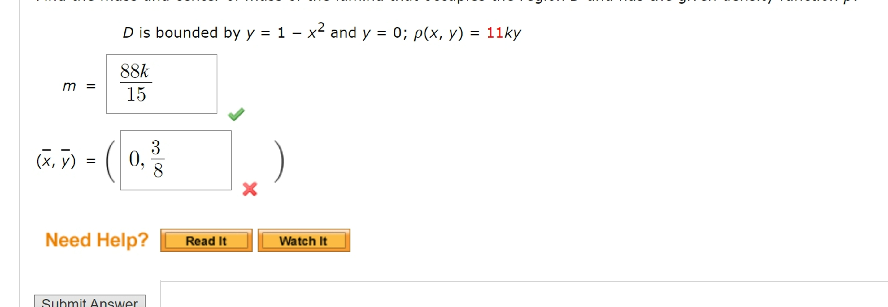 Solved Ask a expert ﻿D ﻿is bounded by y=1-x2 ﻿and | Chegg.com