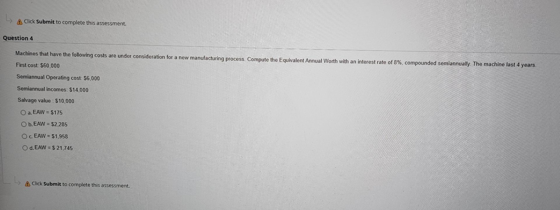 Solved A. ﻿Click Submit to complete this assessment.Question | Chegg.com