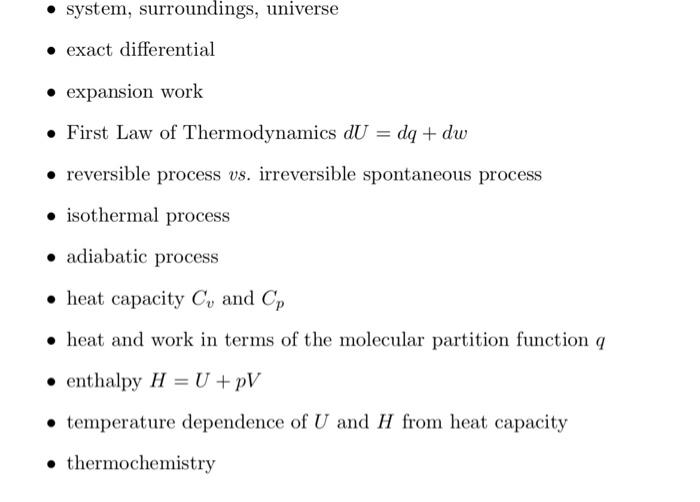 Solved - system, surroundings, universe - exact differential | Chegg.com