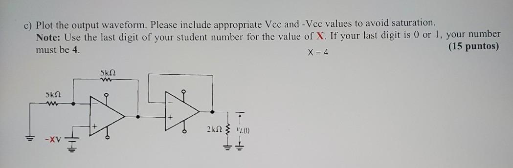 Solved c) Plot the output waveform. Please include | Chegg.com