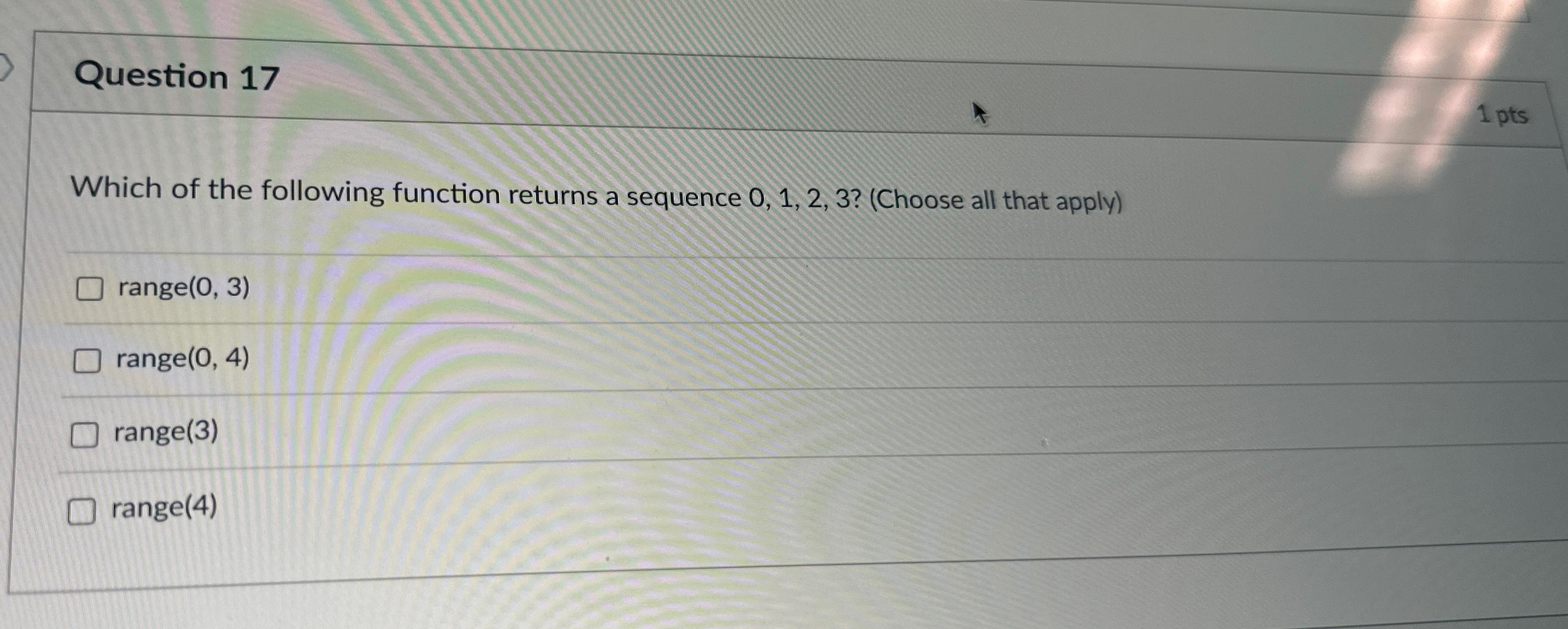 Solved Question 171 ptsWhich of the following function | Chegg.com Solved Question 171 ptsWhich of the following function | Chegg.com