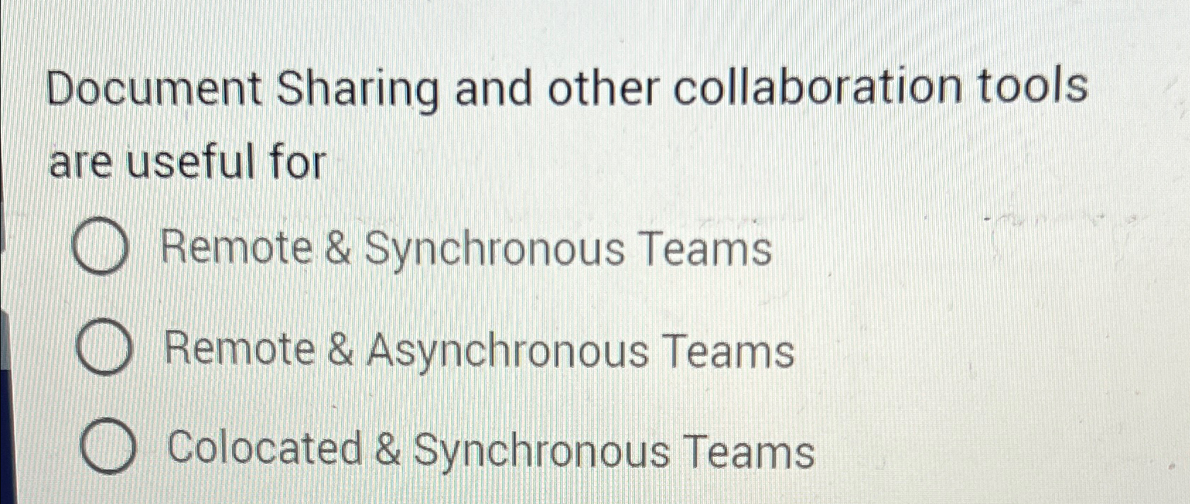 Solved Document Sharing and other collaboration tools are | Chegg.com