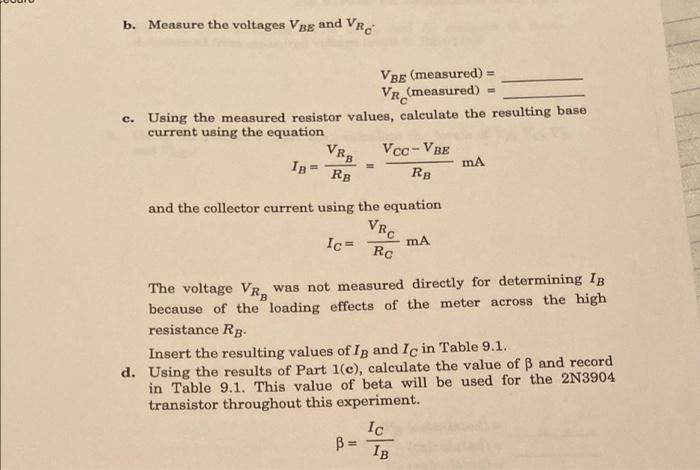 Solved Vcc - 20V Part 1. Determining B a. Construct the net- | Chegg.com