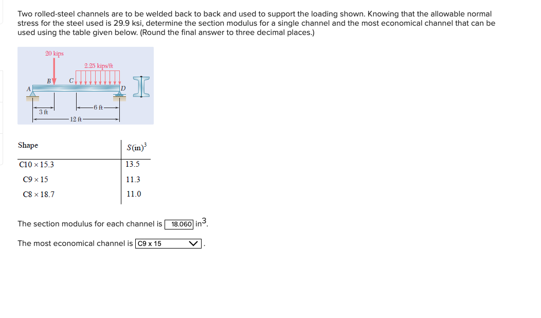 Solved Two rolled-steel channels are to be welded back to | Chegg.com
