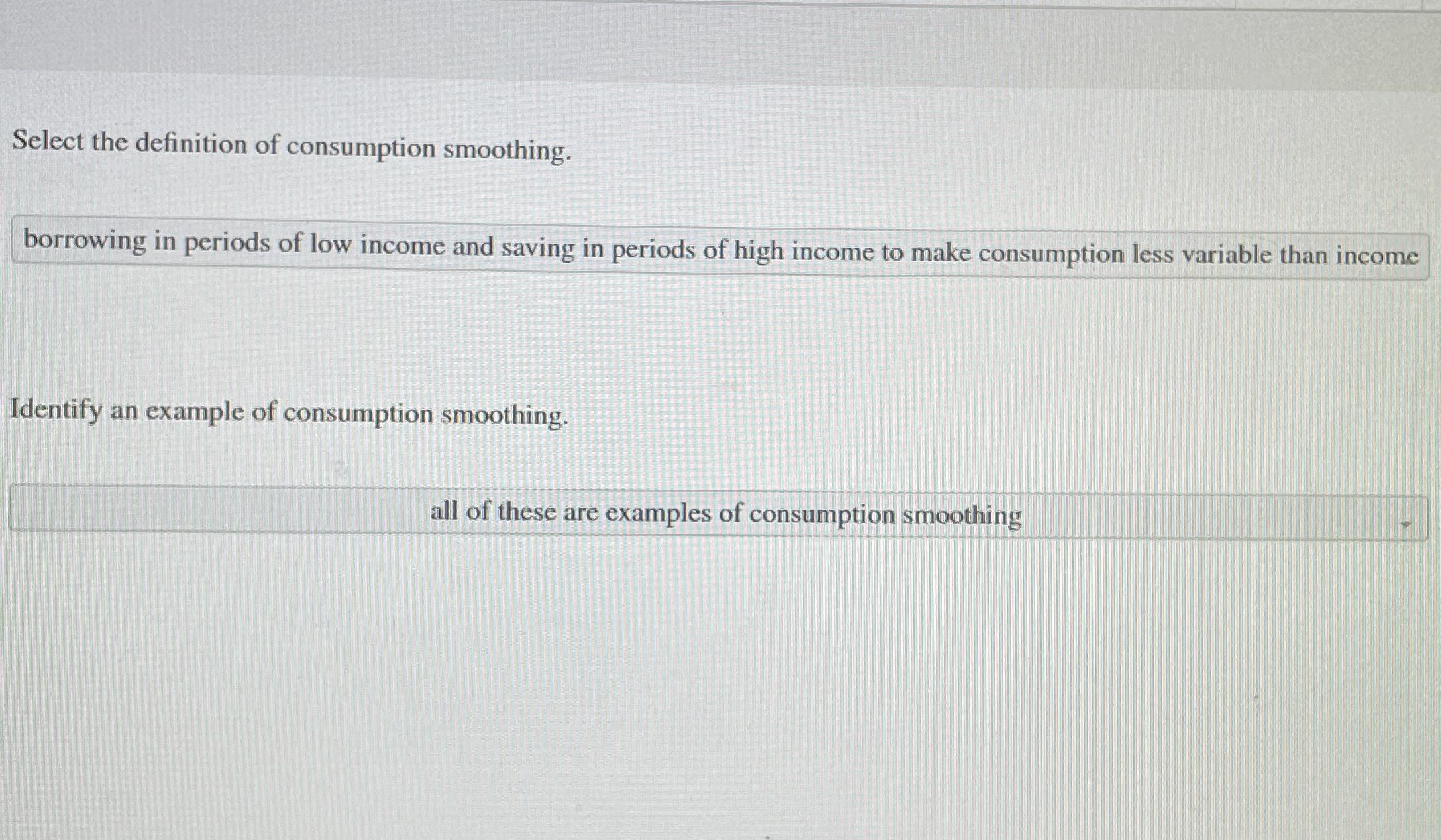 Solved Select the definition of consumption | Chegg.com