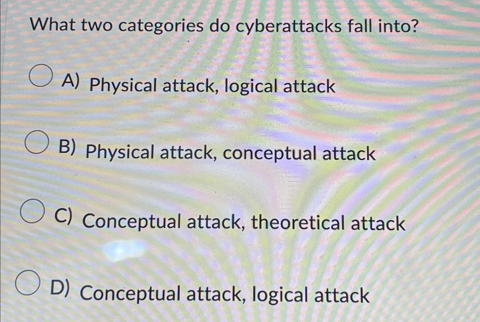 Solved What two categories do cyberattacks fall into?A) | Chegg.com