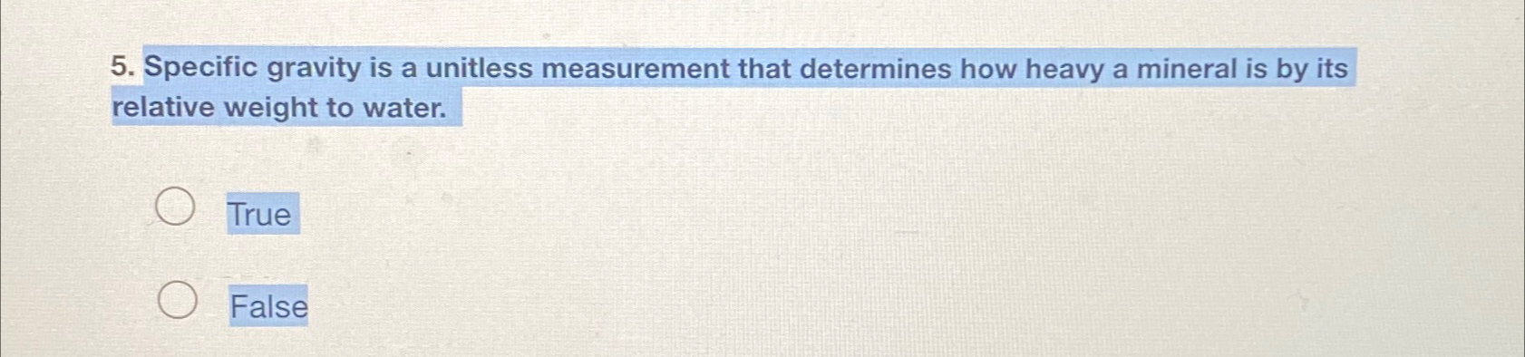 Solved Specific gravity is a unitless measurement that | Chegg.com