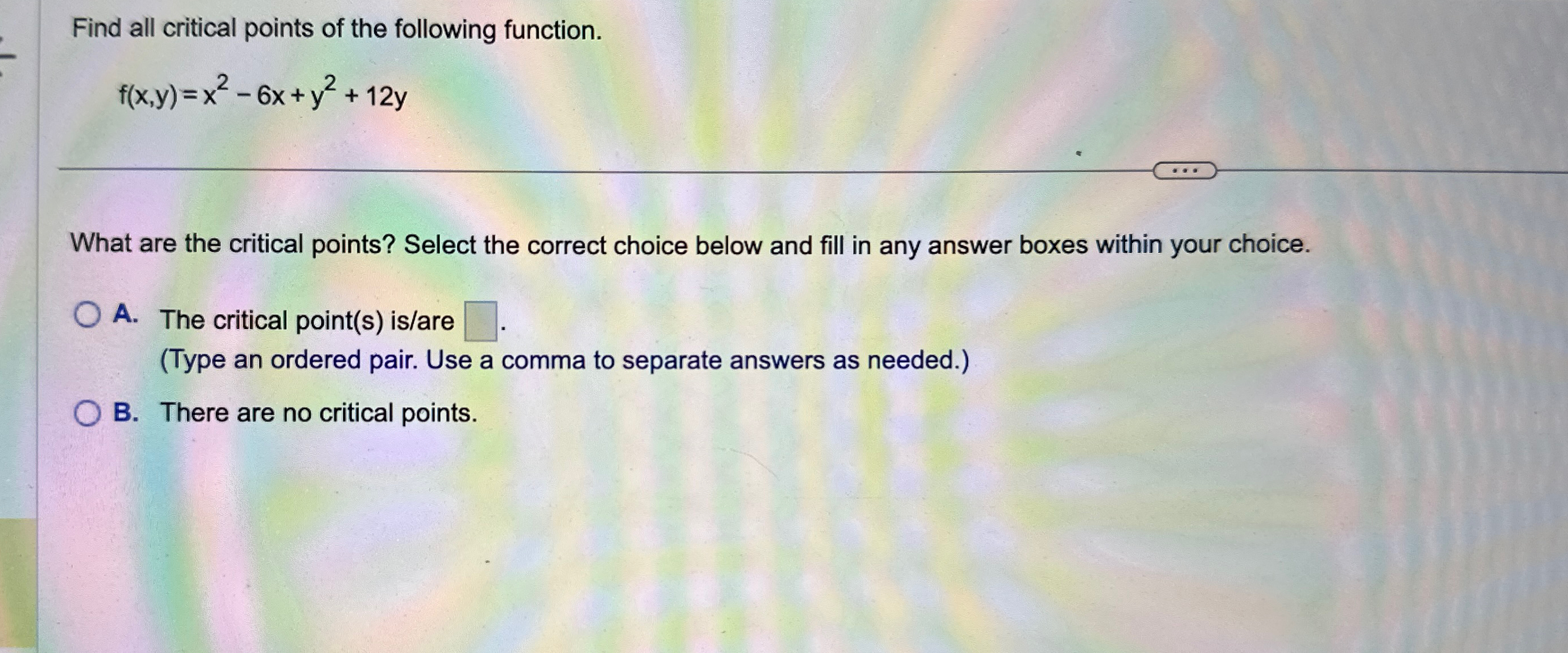 Solved Find all critical points of the following | Chegg.com