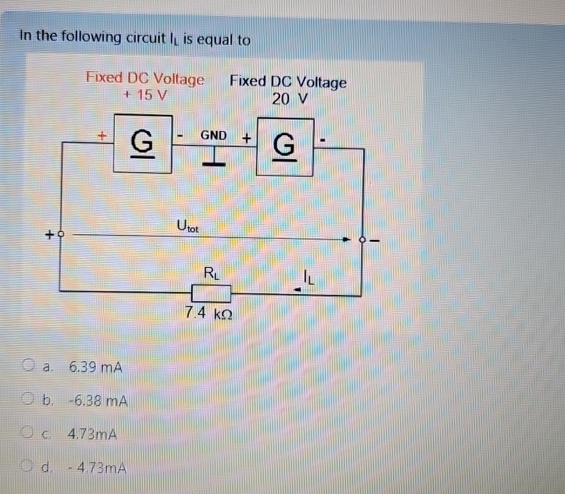Solved In the following circuit IL ﻿is equal | Chegg.com