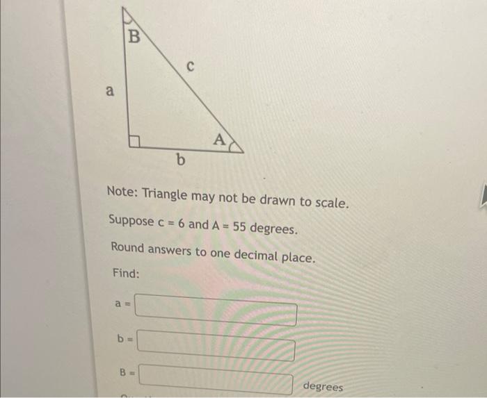 Solved Note: Triangle may not be drawn to scale. Suppose C=6 | Chegg.com