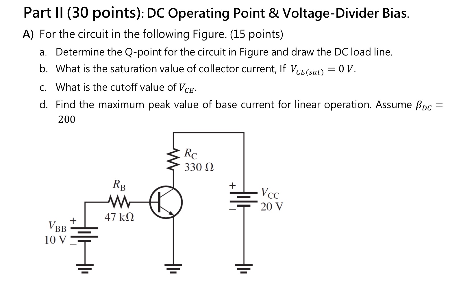 Solved Part II (30 ﻿points): DC Operating Point & | Chegg.com