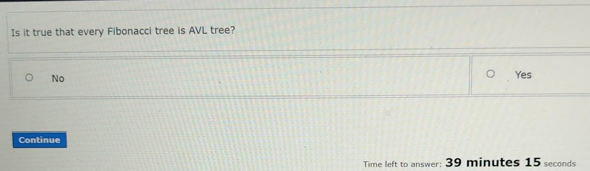 Solved Is it true that every Fibonacci tree is AVL | Chegg.com