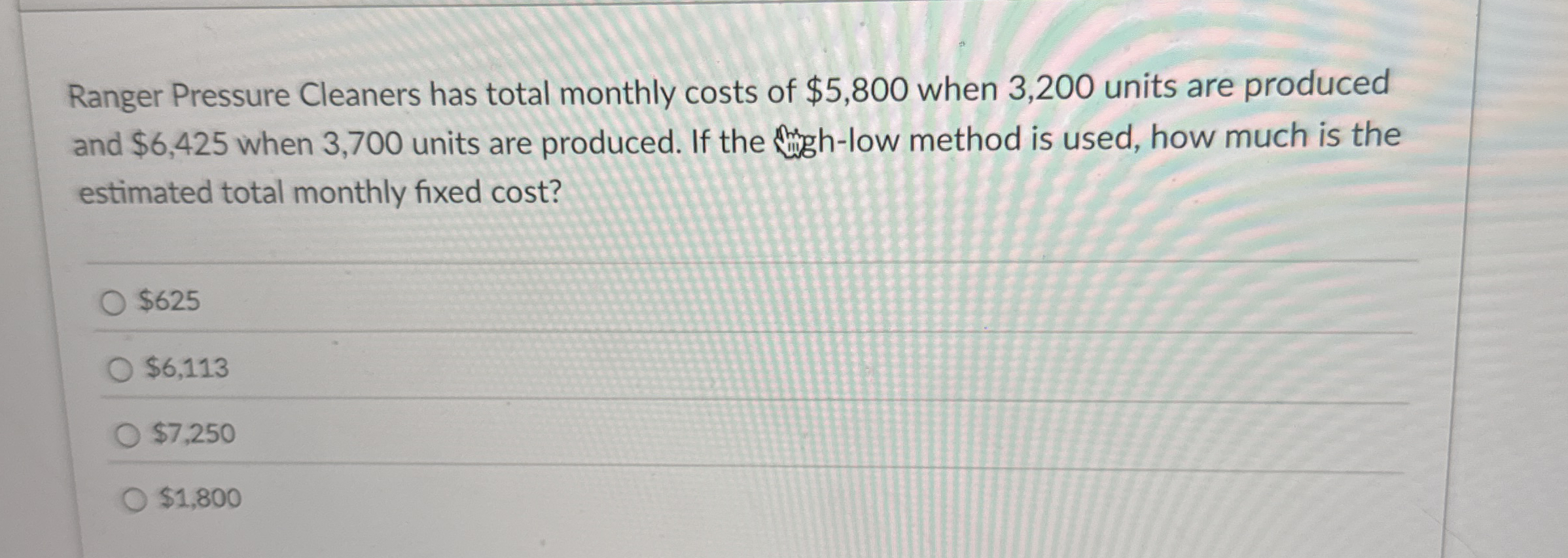 High Quality SOLUTION Ranger Pressure Cleaners has total monthly costs of | Chegg.com