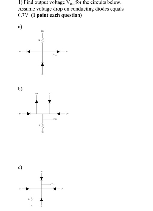 Solved 1) Find output voltage Vout for the circuits below. | Chegg.com