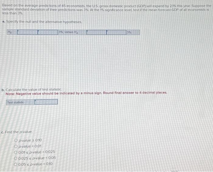 Solved Based on the average predictions of 45 economists, | Chegg.com