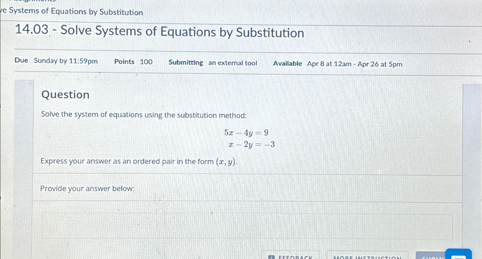 Solved e Systems of Equations by Substitution14.03 - ﻿Solve | Chegg.com