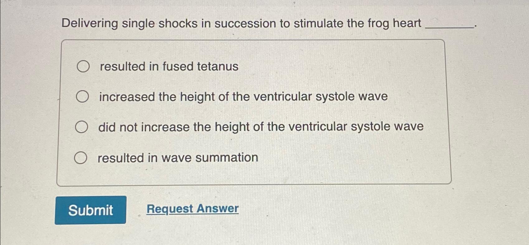 Solved Delivering single shocks in succession to stimulate | Chegg.com