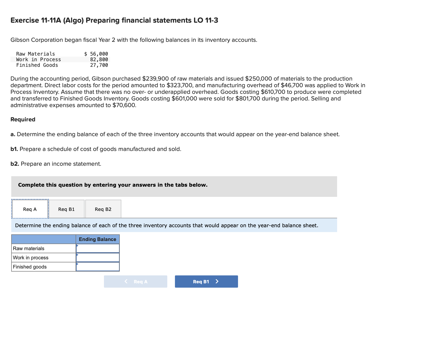 Solved Exercise 11-11A (Algo) ﻿Preparing financial | Chegg.com